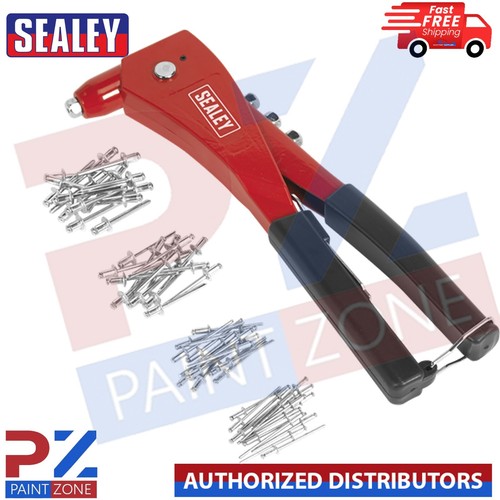Sealey AK99 Heavy Duty Hand Pop Rivet Riveter Gun Plus 2.4mm,3mm,4mm ...