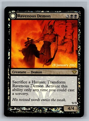 Magic The Gathering Dark Ascension Ravenous Demon #71/158 Prerelease Foil MTG | eBay