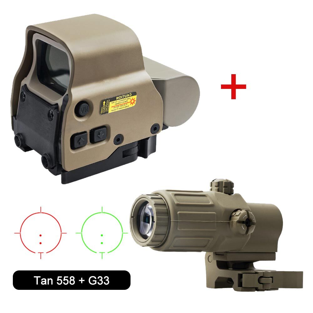 558+G33 Magnifier Qd Side copy Sight HHS holographic Red Green Dot ...