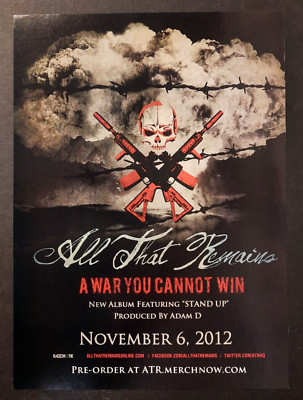 ALL THAT REMAINS "A War You Cannot Win" ~ Magazine Print/Promo Ad 2012 ...