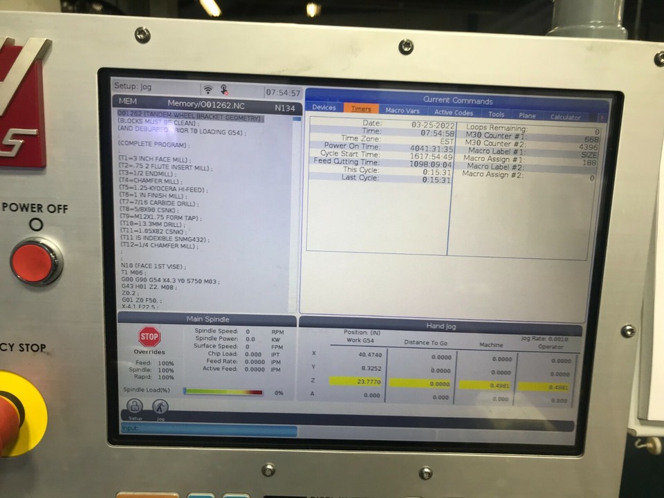 HAAS VF4-SS, 2020 - HRTA6 ROTARY, PROBING, 5TH AXIS DRIVE, SMTC ...