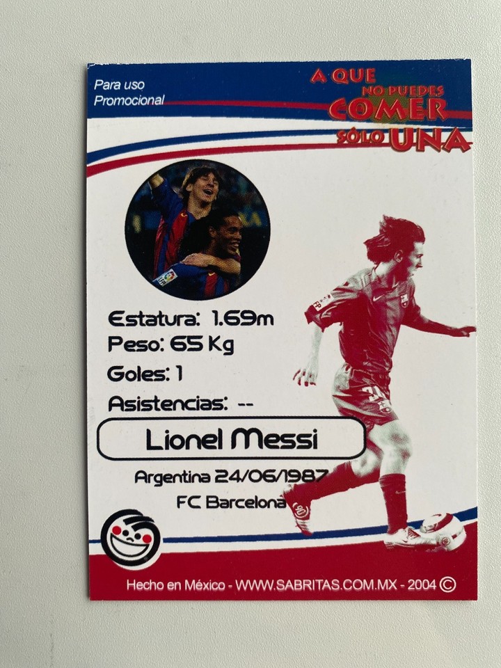 Lionel Messi Ronaldinho Rookie Sabritas 2004 Mexico Barcelona | eBay