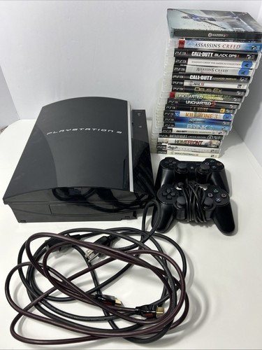 Sony PlayStation 3 Fat PS3 Black Console 80GB CECHL01 Bundle Games + Controllers | eBay