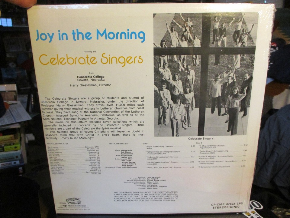Sealed 1976 CELEBRATE SINGERS Joy In The Morning LP CMP 87623 Christian ...