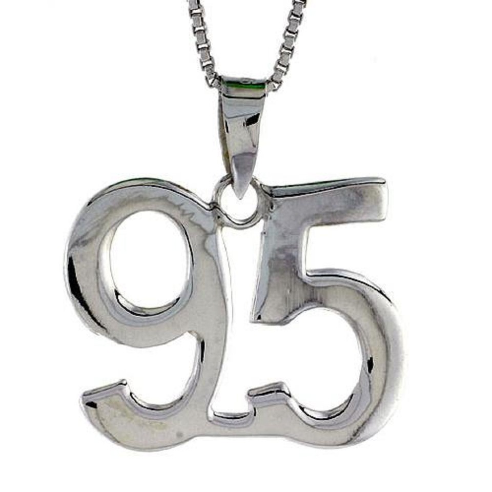 Sterling Silver Any One Number Pendant / Charm from 75 to 99 | eBay