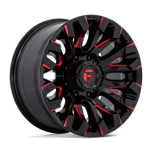 Fuel 1PC D829 QUAKE 18X9 8X170 1 125.10 GLOSS BLACK MILLED RED TINT ...
