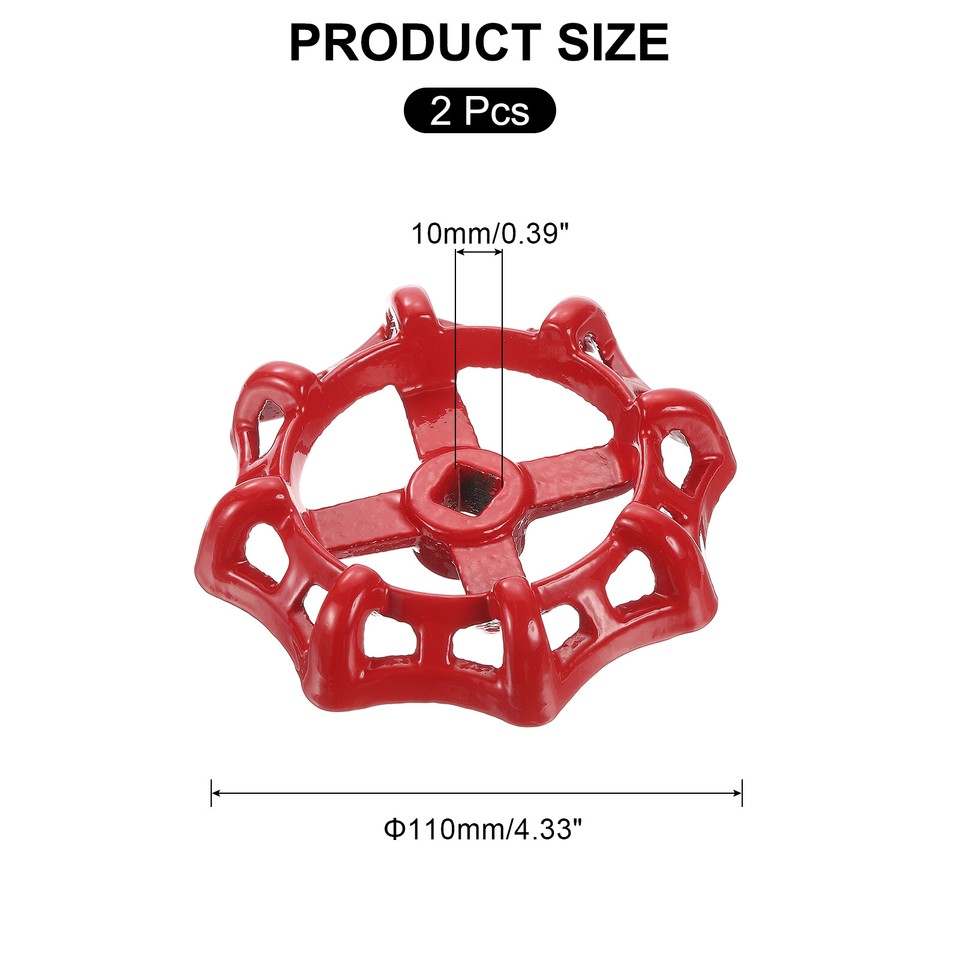 Outside Faucet Handles,2Pcs 10x10mm-Round Wheel Handle Water Spigot ...