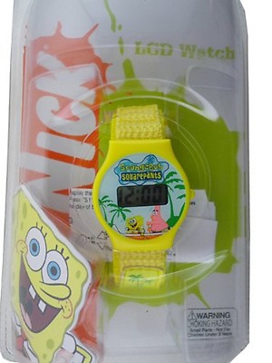 Spongebob + Patrick Yellow 9" LCD Digital Display Nylon Band Watch ...