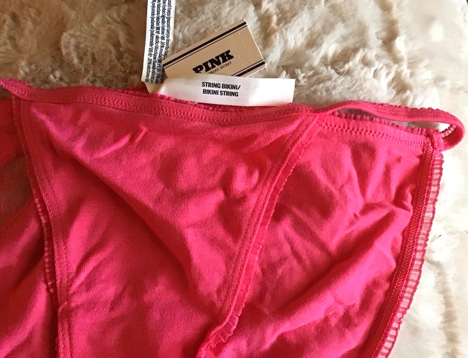 VICTORIA SECRET HOT PINK HEART HOT STUFF STRING BIKINI PANTIE MED | eBay