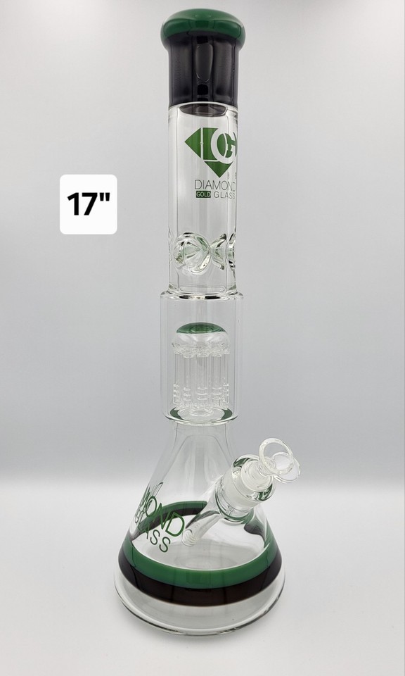 DG Diamond Glass 7mm Heavy Tree MultiArm Perk 17" Beaker Bong | eBay