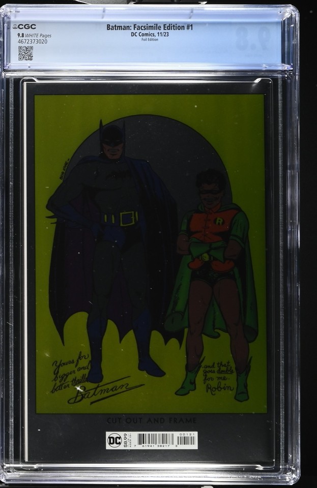 Batman #1 Facsimile Foil Variant 1st Appearance key CGC 9.8 NM/M ...