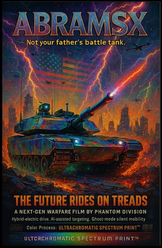 AbramsX – The Future Rides on Treads Poster | eBay