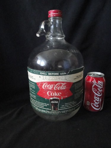 Vintage Coca-Cola Coke 1 Gallon Soda Fountain Syrup Glass Jug & Paper ...