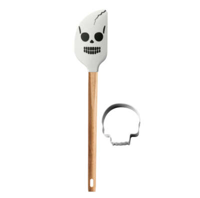 Halloween Skull Spatula with Coordinating Stainless Cookie Cutter, 2 ...