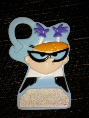 KELLOGG'S CEREAL TOY CARTOON NETWORK DEXTER PLASTIC KEY RING FOB 2.75 ...