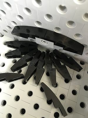 LEGO 11153 New Lot Of 12 Black Smooth Tile Plate With Bow 1X4 Roof ...