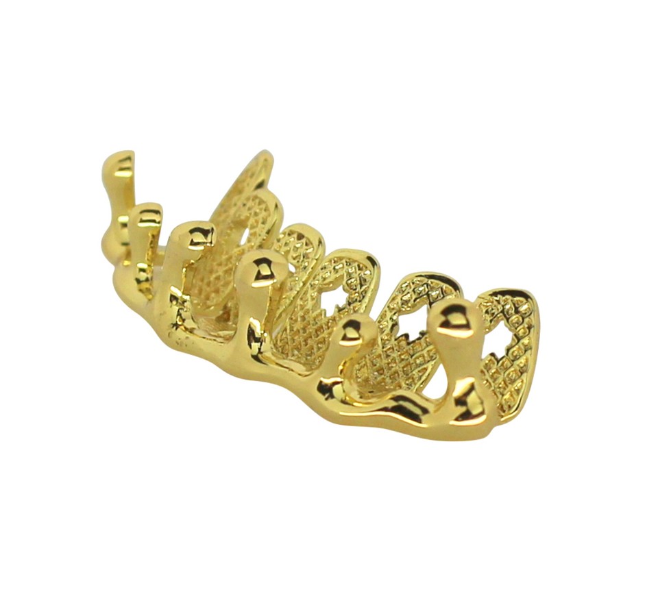 Bottom Piece Drip Grillz Custom Fit 14k Gold Plated Teeth Caps Lower ...