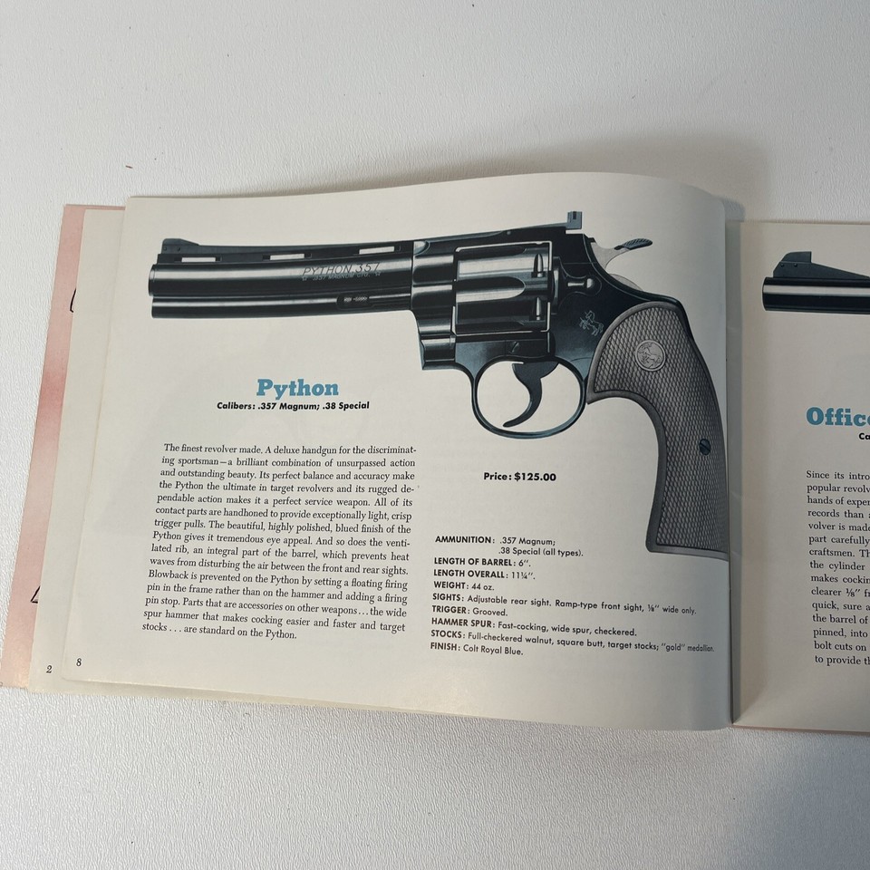 VINTAGE 1950'S 50’s COLT FIREARMS Gun Pistol CATALOG | eBay