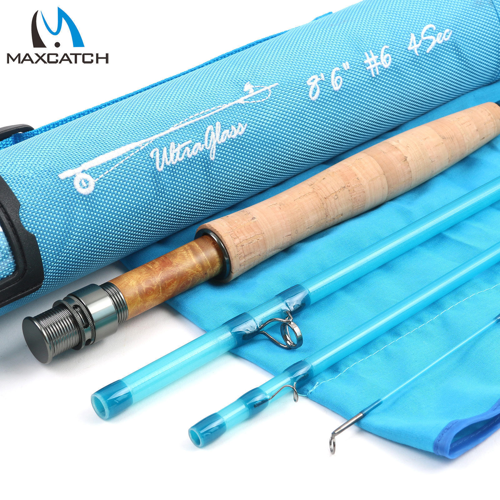 Maxcatch 3-8WT Fiberglass Fly Fishing Rod in Blue,Orange,or Transparent ...