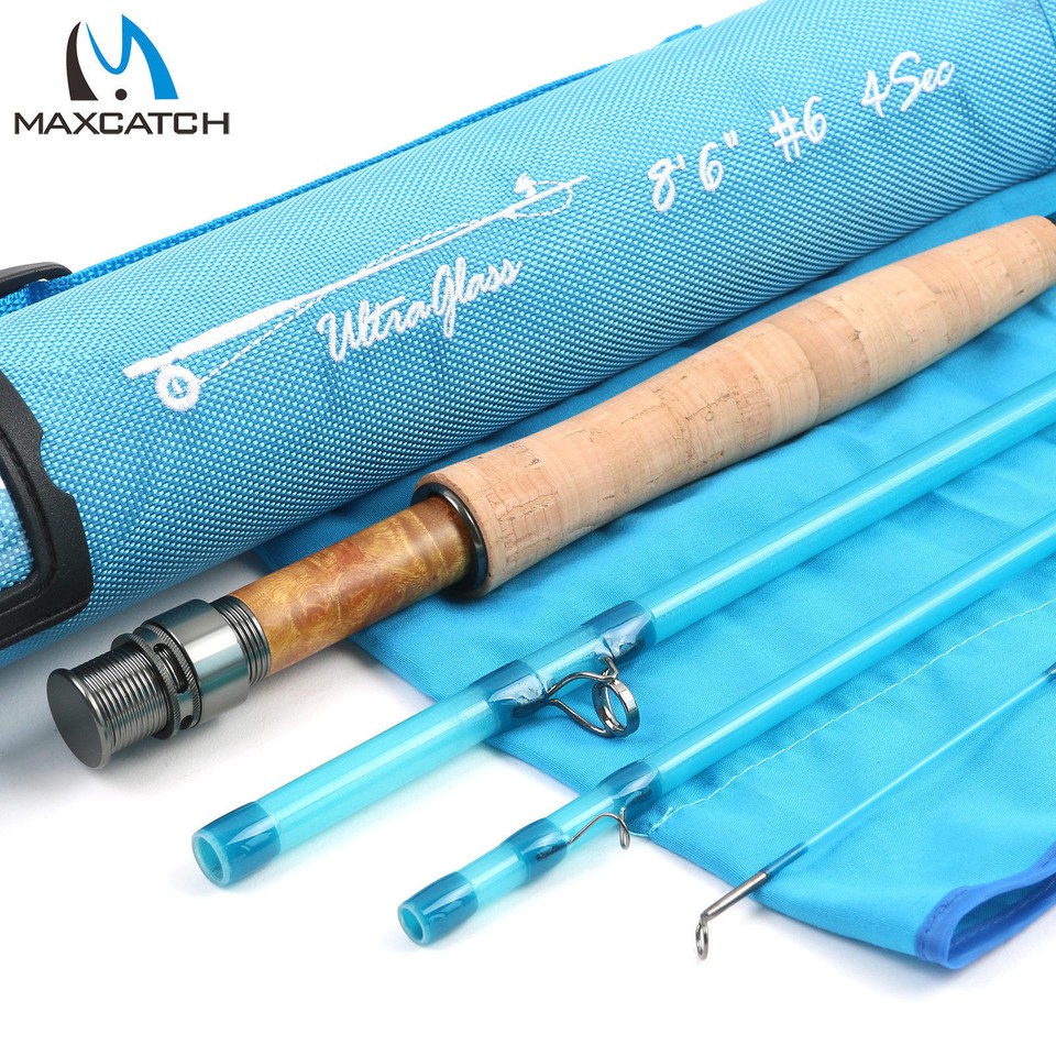 Maxcatch 3-8WT Fiberglass Fly Fishing Rod in Blue,Orange,or Transparent ...