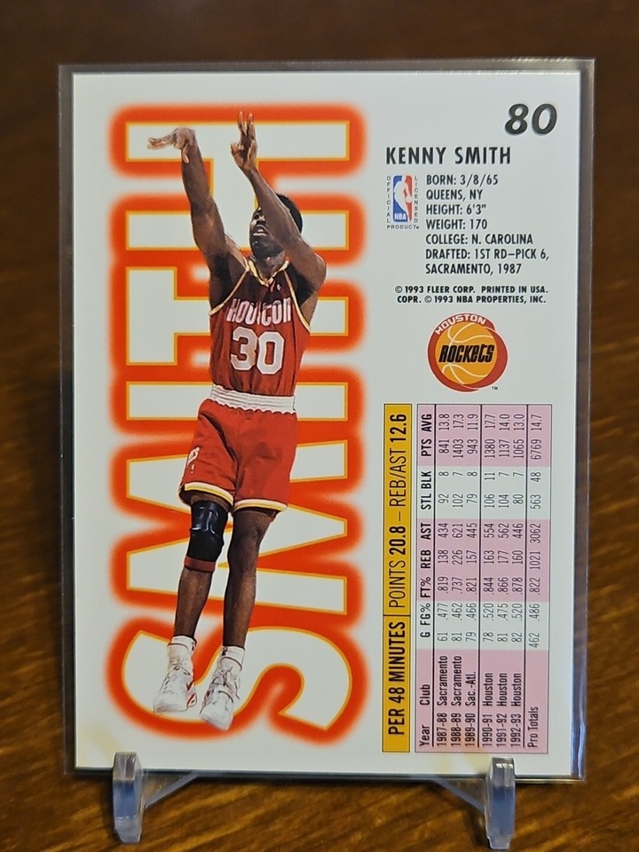 1993-94 Fleer Houston Rockets Basketball Card #80 Kenny Smith | eBay