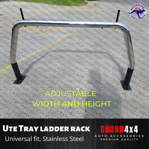 Universal Stainless Steel Adjustable Ute TRAY Ladder Rack Rollbar H ...