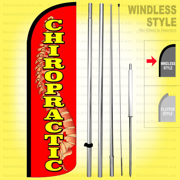CHIROPRACTIC - Windless Swooper Flag Kit 15' Tall Feather Banner Sign ...