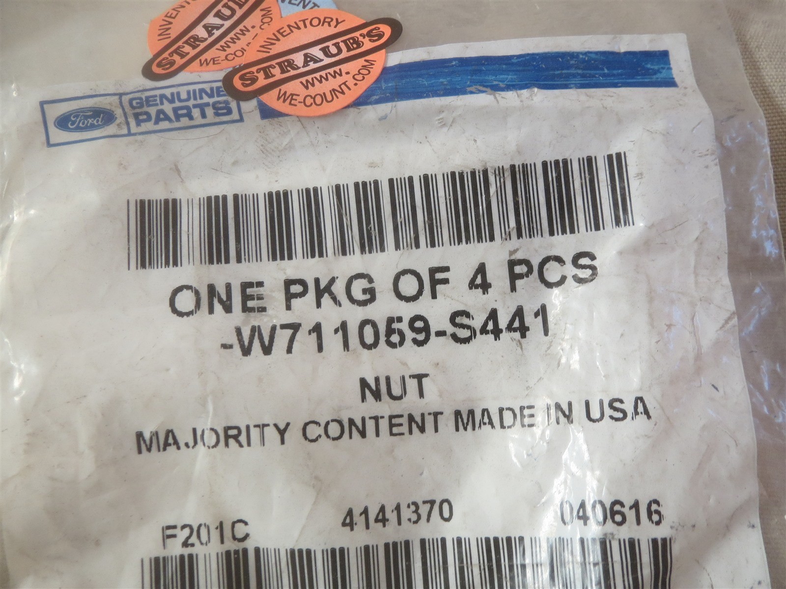 NOS FORD HARDWARE NUT PART NUMBER W711059-S441 LOT OF 4 NEW | eBay