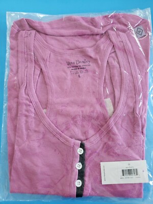 VERA BRADLEY RACER BACK TANK TOP Shirt Light Rose Violet Color Sz L NWT ...