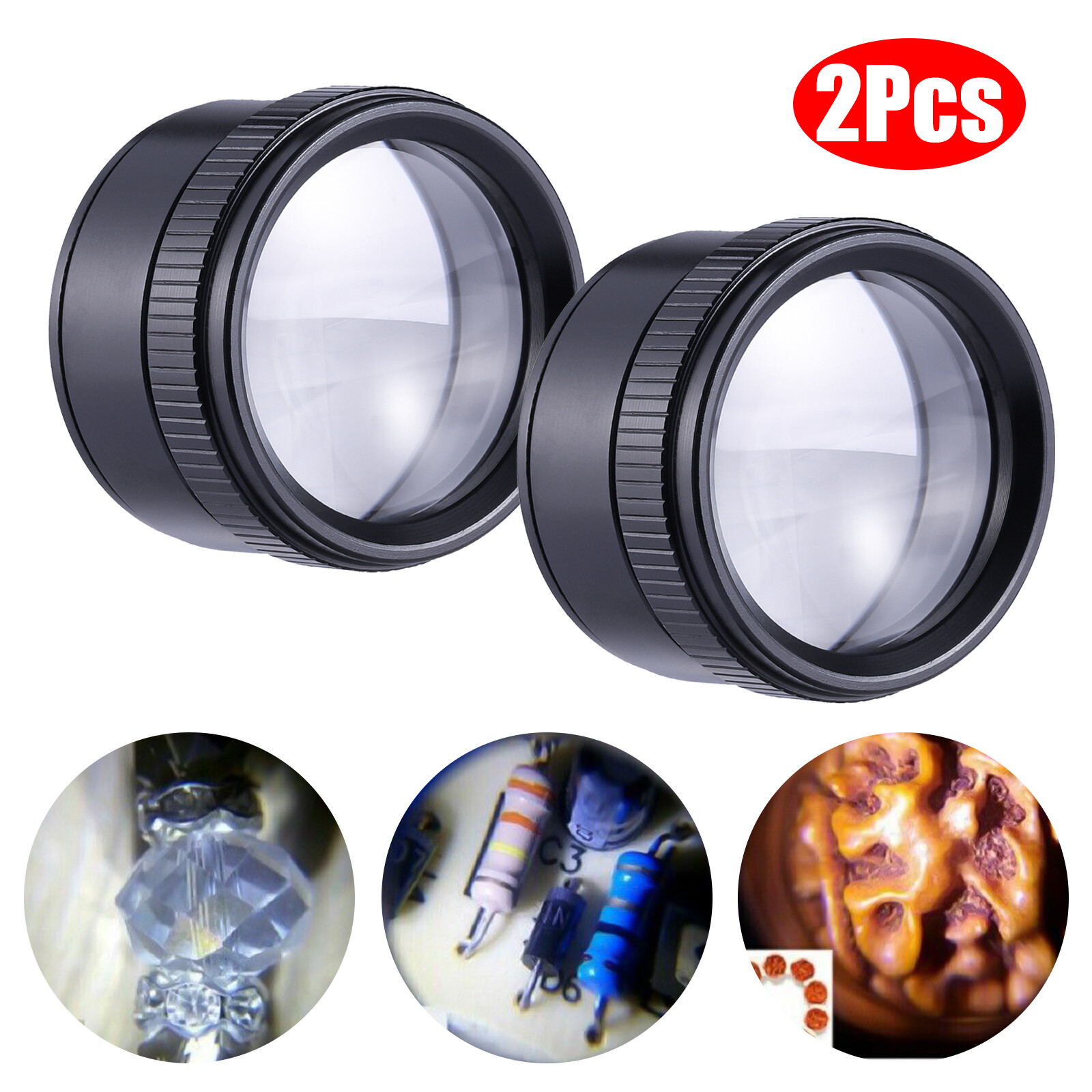2 Pack 40X Magnifying Loupe Jewelry Eye Glass Magnifier Loop Watch ...