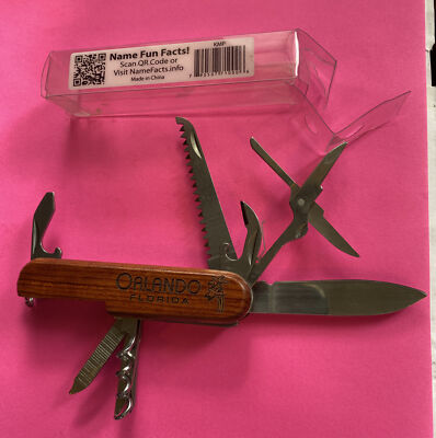 *NOS* 9 FUNCTION ENGRVAED (GREG) WOODEN HANDLE MULTI-TOOL-FREE SHIPPING ...