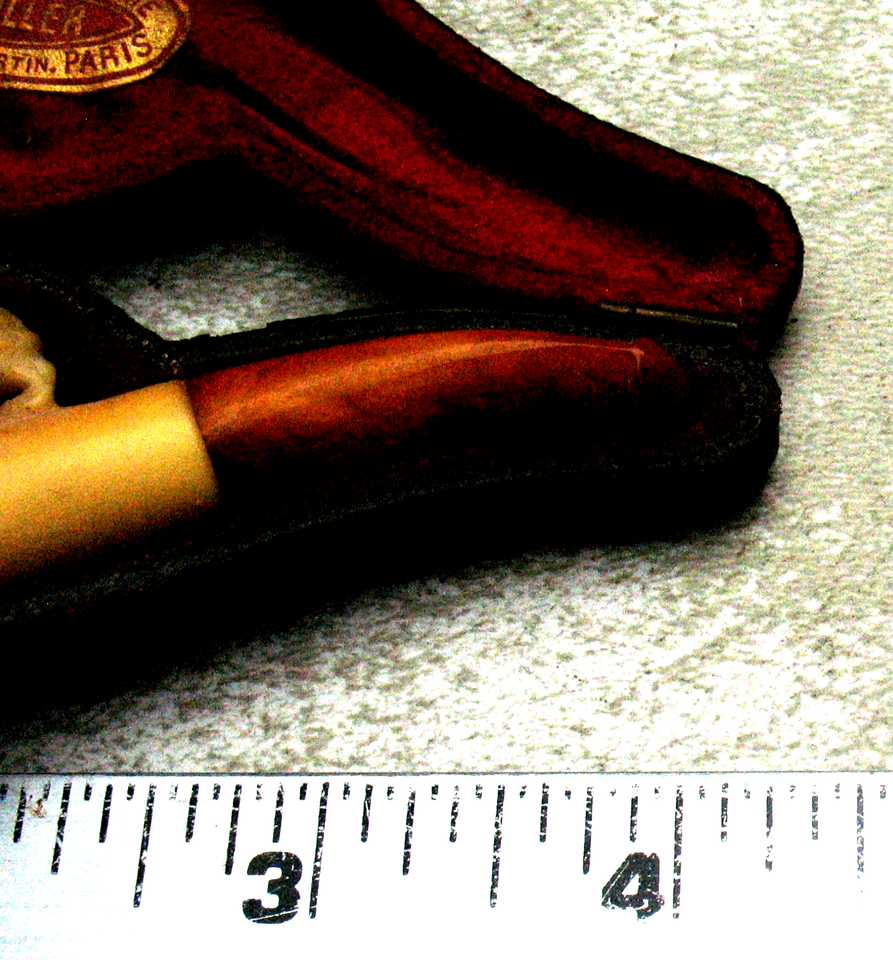 Ant. J Muller Paris, France Hand Carved Meerschaum Pipe with Cat Figure ...