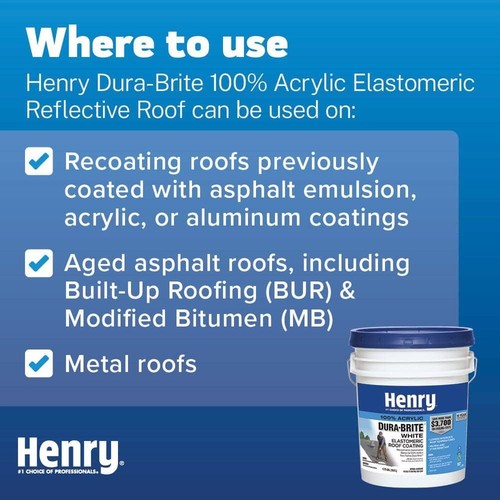 587 Dura-Brite White 100% Acrylic Elastomeric Reflective Roof Coating 4 ...