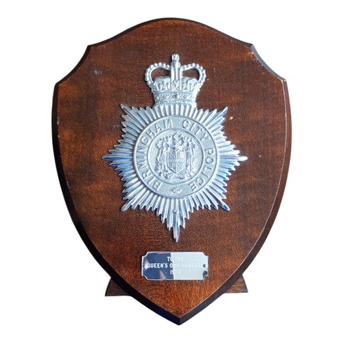 1974 Birmingham City Police Presentation Award Plaque Given To Queen's ...