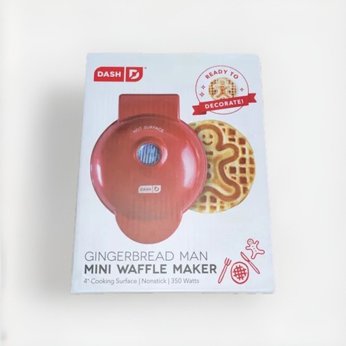 Dash Gingerbread Man Mini Waffle Maker, Red - New | eBay