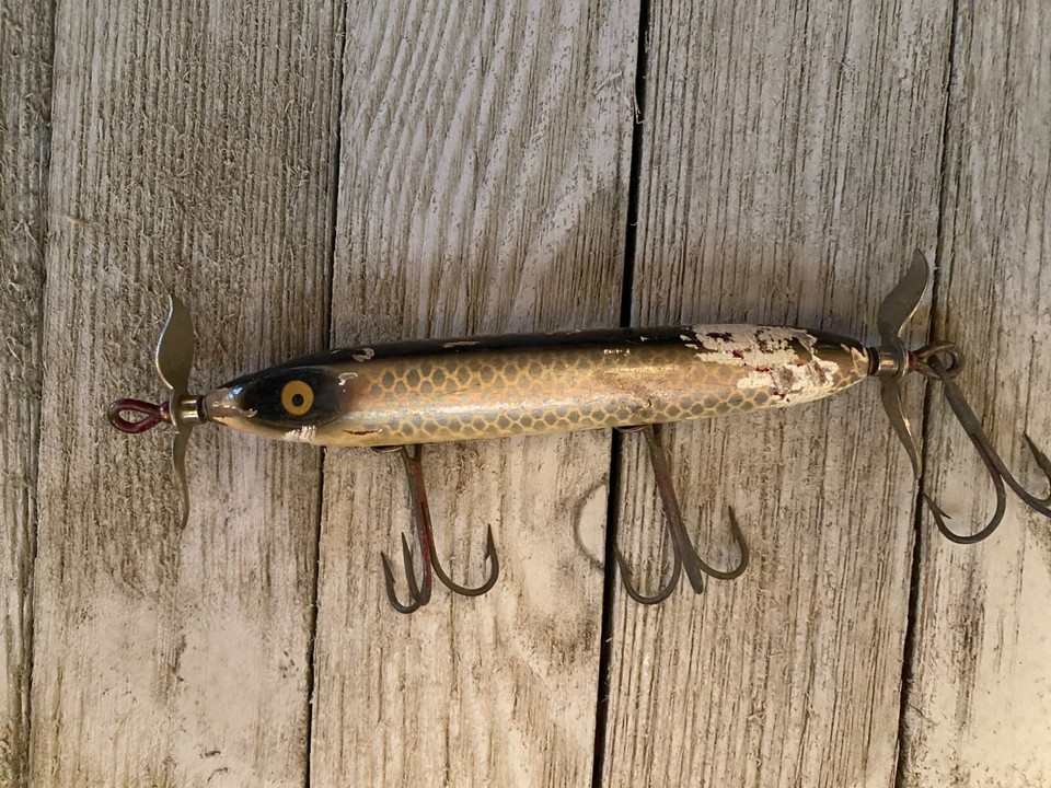 VINTAGE HEDDON WOOD TORPEDO FISHING LURE | eBay