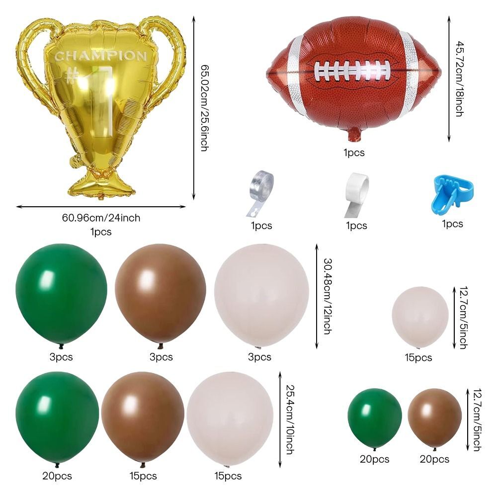 Green Balloon Garland Kit Trophy Shape Birthday Party Decoration Boys ...