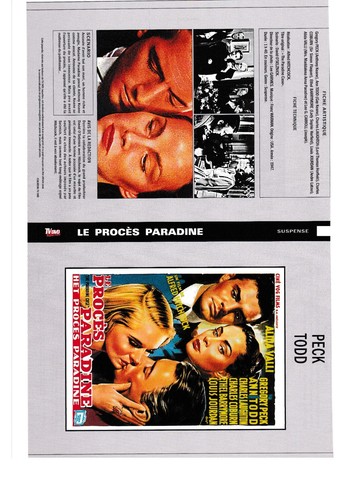 JAQUETTE DVD R/V (seule) : LE PROCES PARADINE / DOUBLE MESSIEURS | eBay