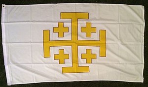 Jerusalem Cross Flag 5x3 Templar Crusader Medieval Holy Order Crusade ...