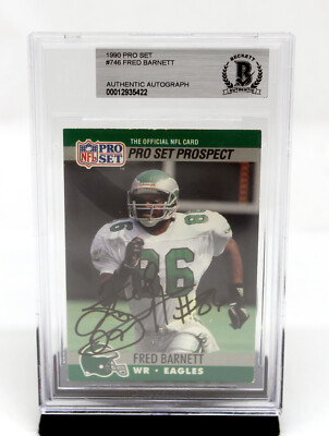 1990 Pro Set #746 Fred Barnett Philadelphia Eagles Beckett Authentic ...