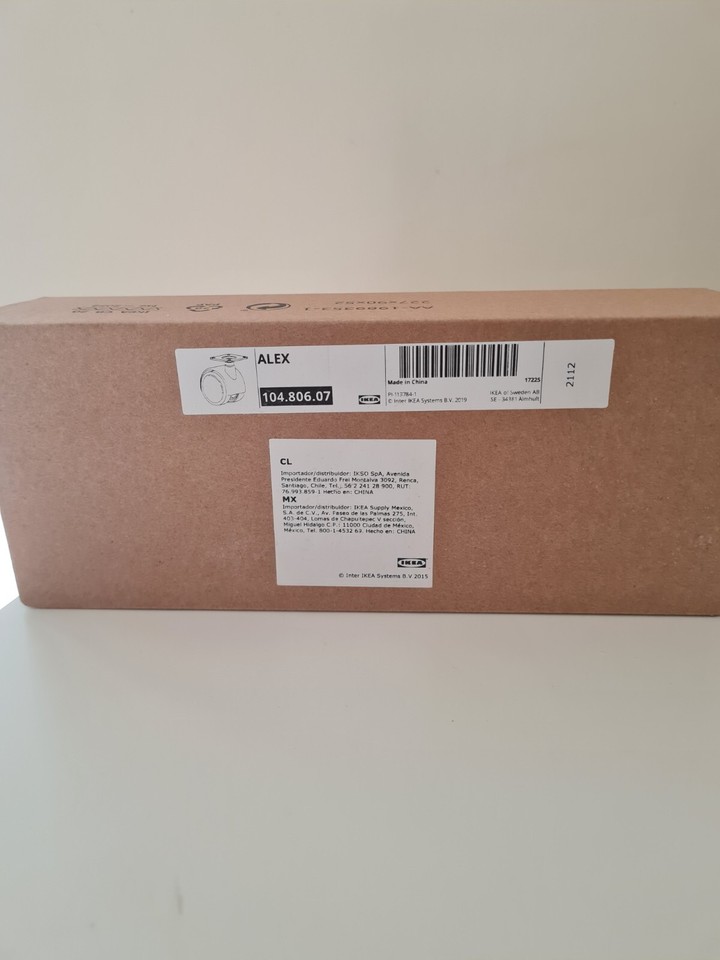 Ikea ALEX Caster Wheel for Drawer Unit/Desk, Black 104.806.07, PACK of ...