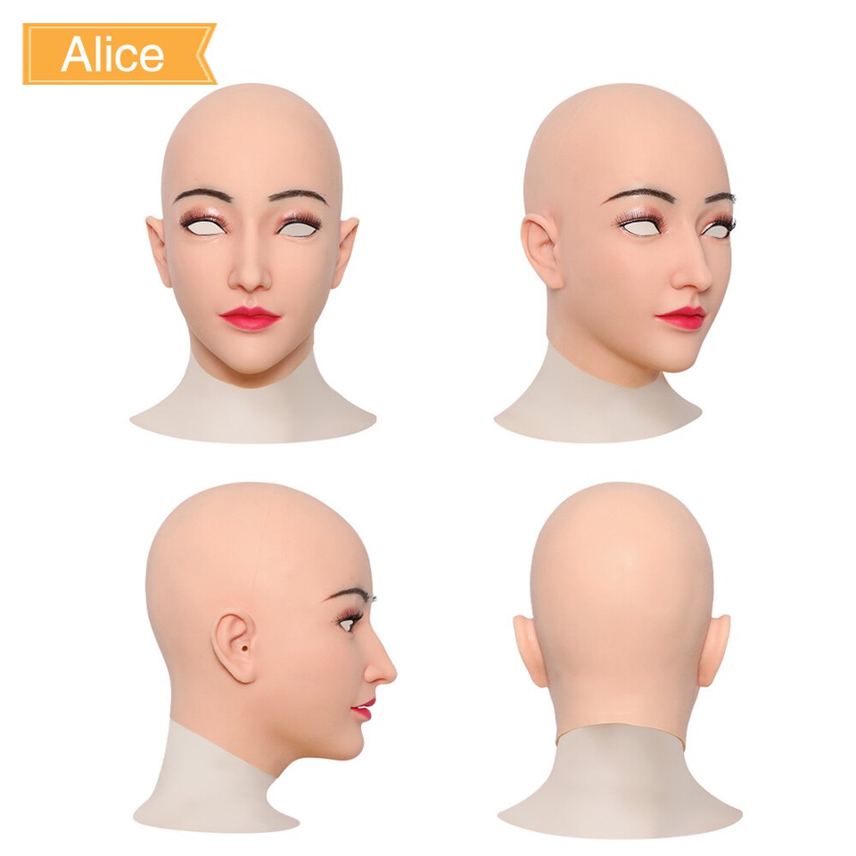 Crossdresser Realistic Silicone Female Mask Head Mask Cosplay For Drag ...