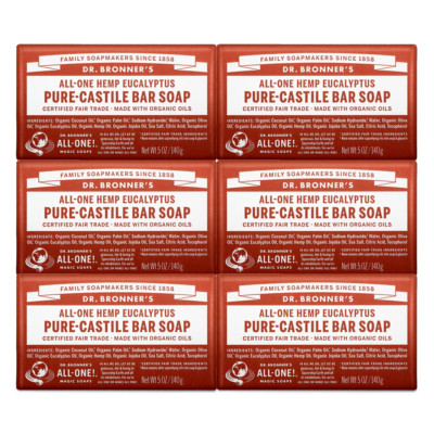 Dr Bronners Eucalyptus All One Magic Bar Soap Organic - 6 pack (6 bars) | eBay