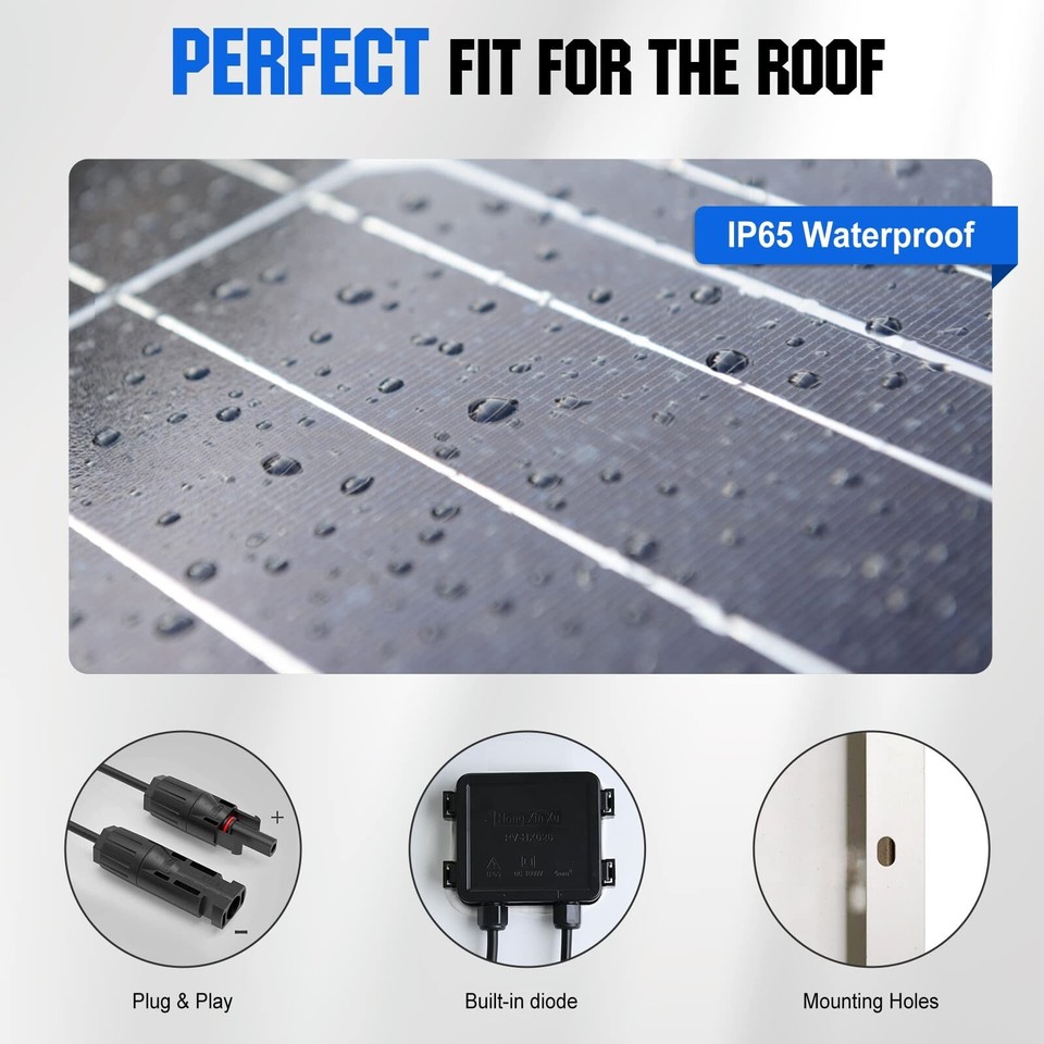 ECO-WORTHY 200 Watts 12 Volt/24 Volt Solar Panel Kit with High ...