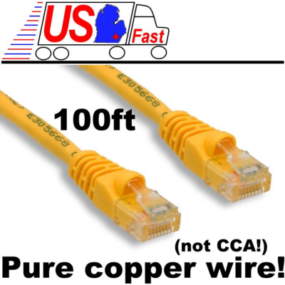 ALL COPPER! 100ft long RJ45 Cat5e Ethernet/Network UTP Cable/Cord/Wire ...