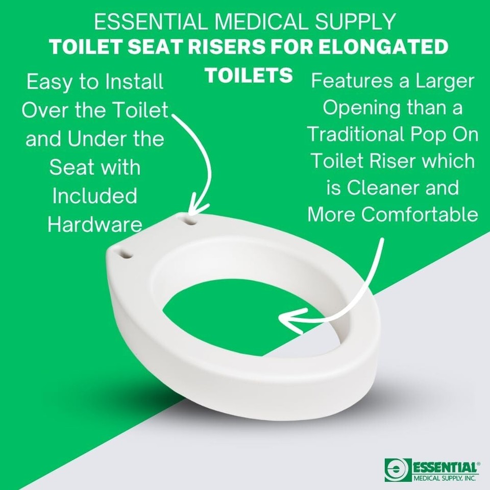 Essential Medical Supply Toilet Seat Riser Elongated TOILET RISER ...