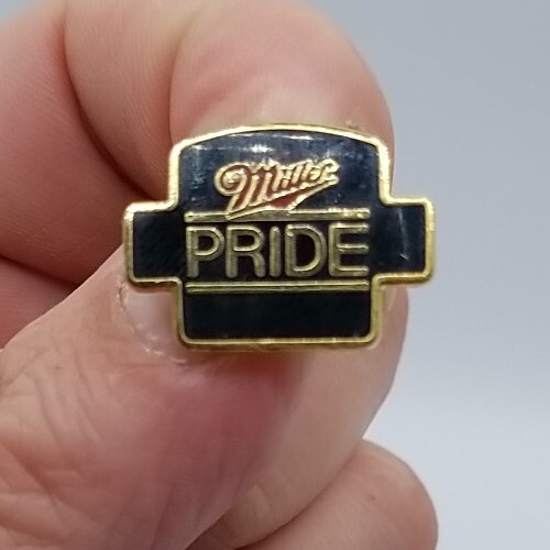 Vintage Miller Pride Beer Collector Lapel Pin Button 1 Inch Gold Toned ...