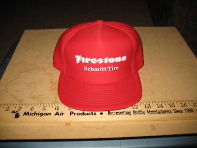 VTG BASEBALL TRUCKER RETRO BALL CAP HAT FIRESTONE SCHMITT TIRE ...