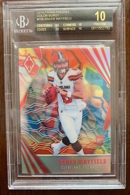 2018 Baker Mayfield Rookie (RC) BGS Pristine Black Label 10 Color Blast ...