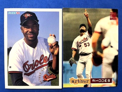 Arthur Rhodes 1994 Fleer & 1994 Topps Stadium Club Baseball - Orioles ...